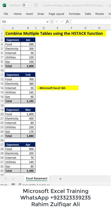 excel basement on twitter combine multiple tables using the hstack