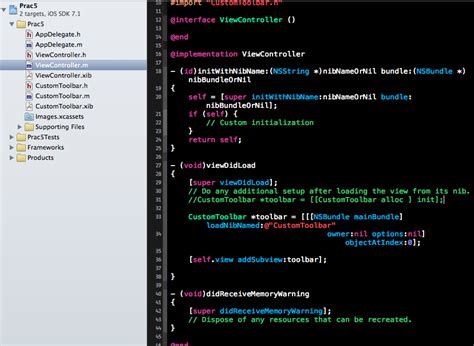 ios uitoolbar xib xcode stack overflow