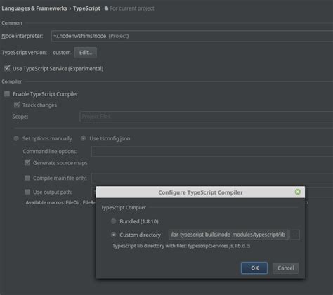 howto configure intellij webstorm for typescript development by
