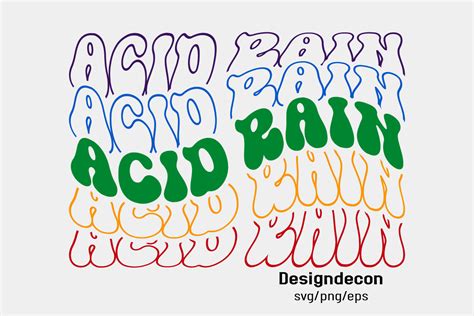 Acid Rain Retro Wavy Groovy Isolated Svg Graphic By Craft World