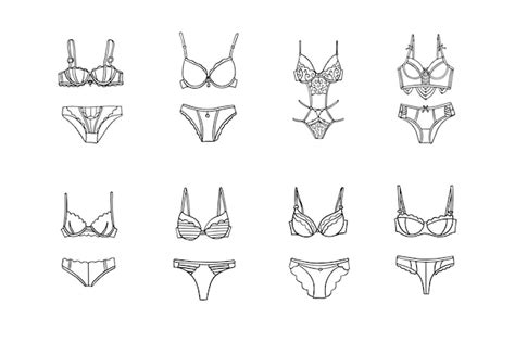 Premium Vector Women Underwear Collection Of Fashionable Doodle