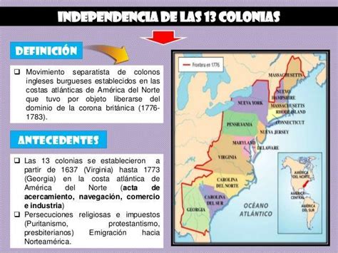 Organizador Visual De Las 13 Colonias Para Ahora Brainly Lat