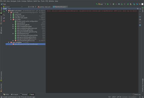 java failed to build android project at the first run