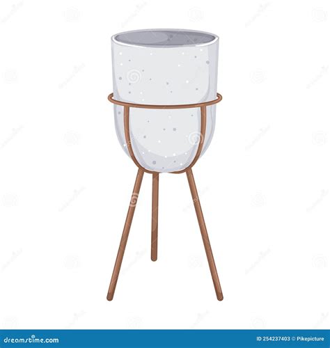 Spring Flower Pot Plant Cartoon Vector Illustration Stock Vector