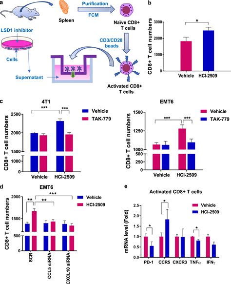 Lsd1 Inhibition Induces Effector T Cell Migration And Tumor
