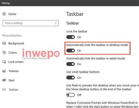 Cara Menyembunyikan Taskbar Pada Laptop Windows 10 8 7 Riset