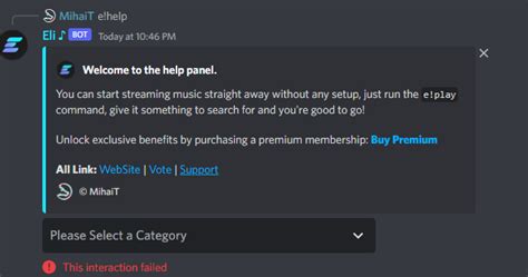 javascript discord js select menu interaction failed after selecting
