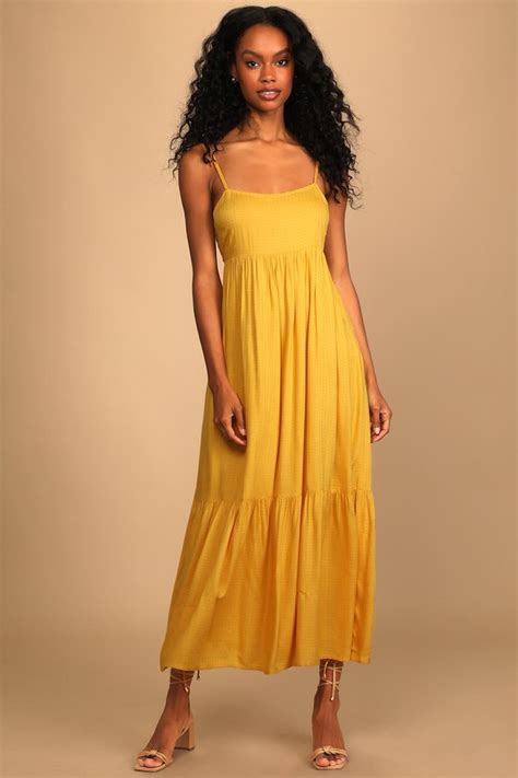 Yellow Maxi Dress Tiered Maxi Dress Yellow Sundress Lulus