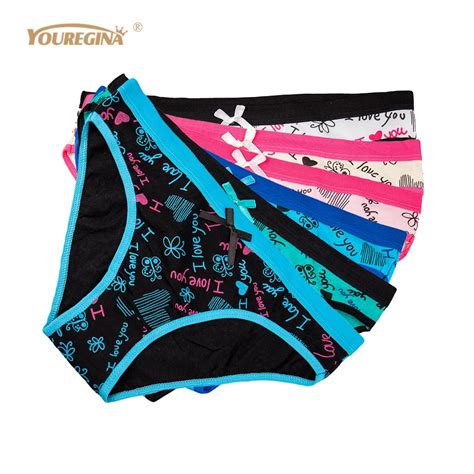 Youregina Woman Underwear Cotton Sexy Panties Briefs I Love You Print