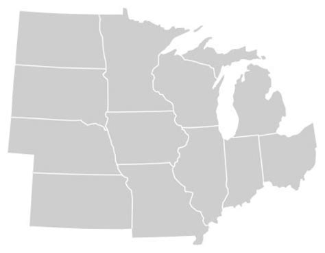 Midwest States Map Game Printable Map