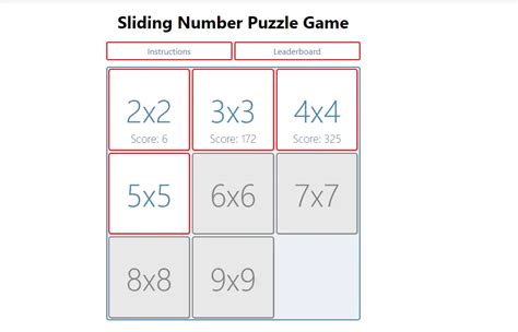 sliding number puzzle game using javascript with source code