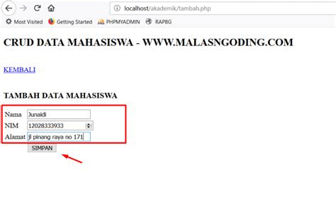 membuat crud dengan php dan mysqli input data malas