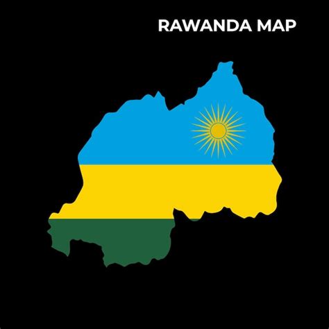 Premium Vector Rwanda National Flag Map Design Illustration Of Rwanda