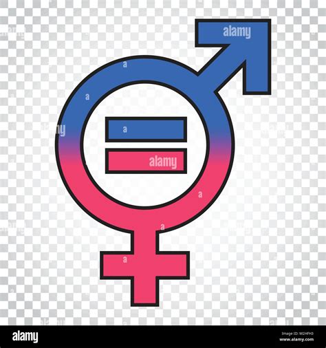 Geschlecht Gleichheitszeichen Vektor Icon Männer Und Frauen Gleich
