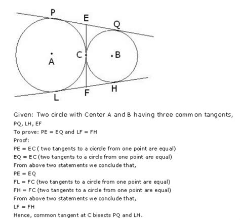 Two Circles Touch Each Other Externally At C Prove That The Commom