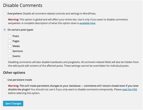 how to disable comments in wordpress
