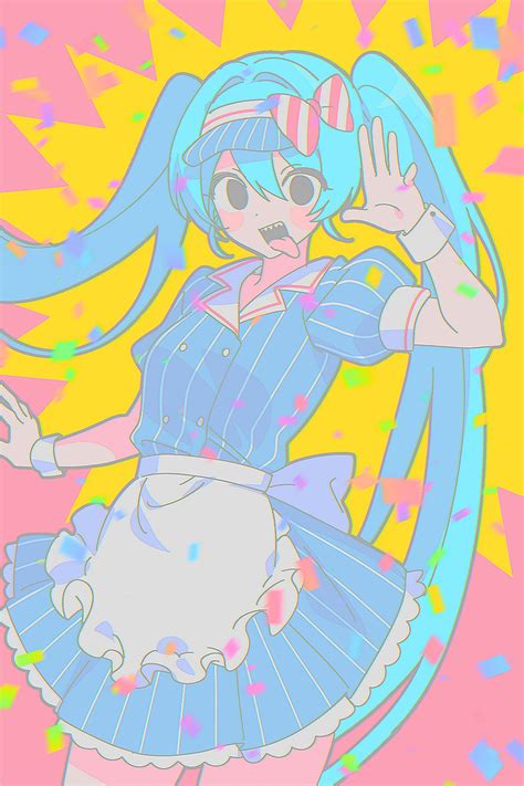The Big Imageboard Tbib 1girl Apron Back Bow Black Eyes Blue Dress