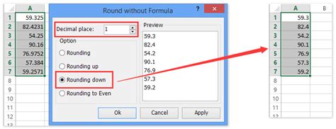 how to average range with rounding in excel