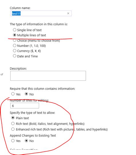 solved update sharepoint multi line text column list us power