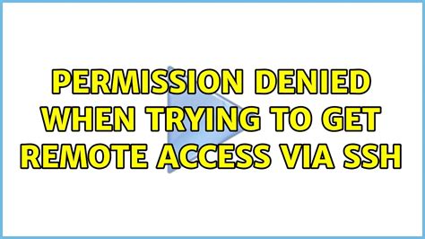 permission denied when trying to get remote access via ssh youtube