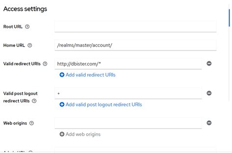 keycloak how to properly add valid redirect uris in keycloack and