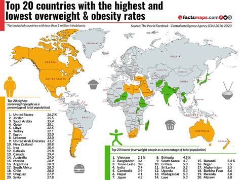 Top 20 Countries With The Highest And Lowest Obesity Rate R Mapporn