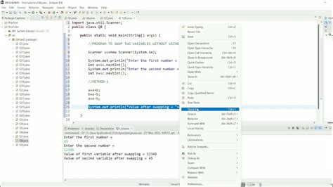8 program to swap two numbers without using third variable