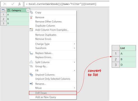 dynamic filter by a range of values in power query goodly