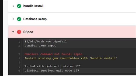 circleciにて bundle exec rspec bundler command not found