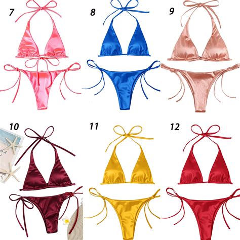 Swimwear Womens Bikini Set Beach Set Bra Thong Etsy