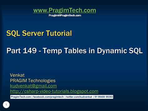 sql server and c video tutorial temp tables in