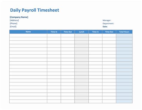 Timesheet Templates