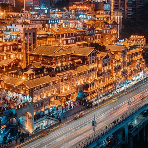 Live Stunning Night View Of Hongya Cave Sw Chinas Chongqing Cgtn