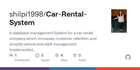github shilpi1998 car rental system a database management system for