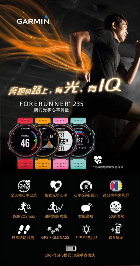 Garmin 佳明 Forerunner235 Gps智能跑步腕表 光电心率运动手表多少钱 产品图片资料详细介绍 时尚生活实验室
