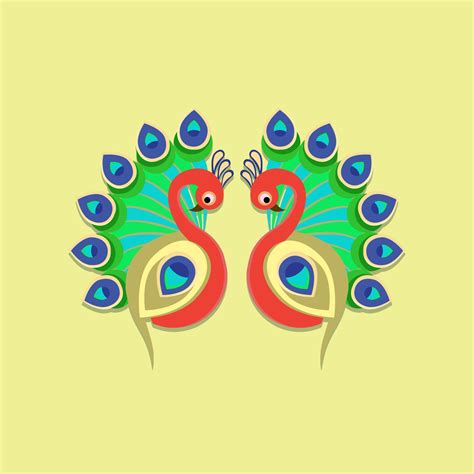 Traditional Peacock Vector Ornamental Pattern Vector Illustration