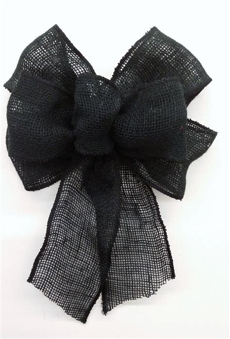 Black Burlap Bow Etsy