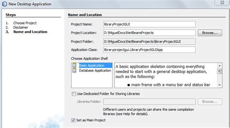 practical software example of java swing application with