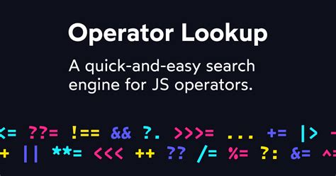 operator lookup search javascript operators