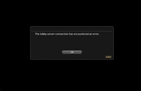 ffxiv error 2002 fix lobby server connection solution