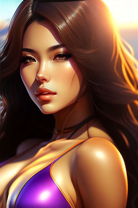 Lexica Photo Of A Gorgeous Anime Girl In Bikini In The Style Of