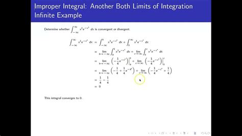 Improper Integral Another Both Limits Of Integration Infinite Example