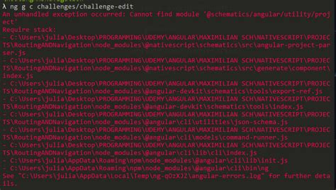 typescript an unhandled exception occurred cannot find