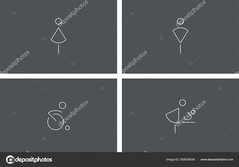 Toilet Icons Public Toilets Symbols Line Vector Illustrations Stock