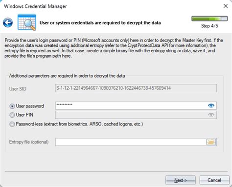 decrypt and view windows credentials
