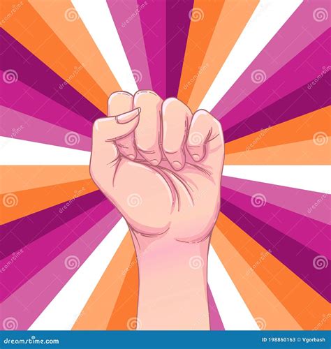 Lesbian Community Poster Design Striped Fist Rased Up Gay Pride