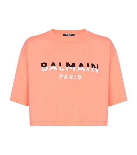 Balmain Organic Cotton Cropped T Shirt Harrods Ae