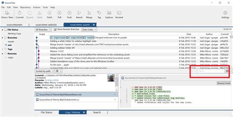 what does the searchbar in sourcetree do stack overflow