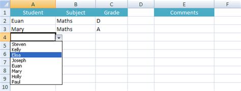 microsoft excel tutorials drop down lists