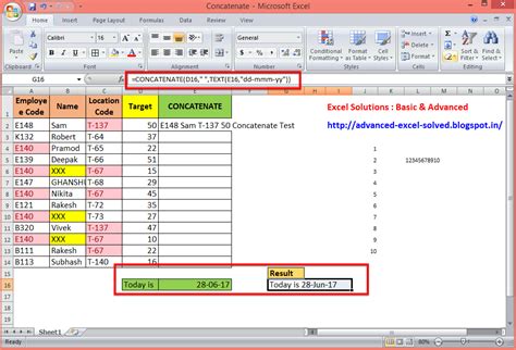 how to use the concatenate function and and operator to